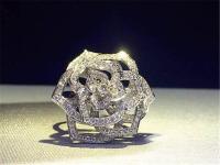 China Piaget  full diamonds of hollow rose ring 18kt gold  with white gold or yellow gold for sale