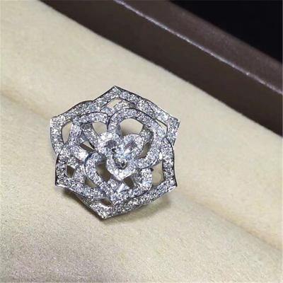 China Piaget  full diamonds of hollow rose ring 18kt gold  with white gold or yellow gold for sale