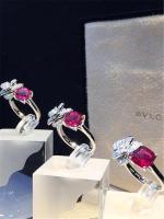 China Piaget  full diamonds red tourmaline rose  ring of 18kt gold  with yellow gold or white gold for sale