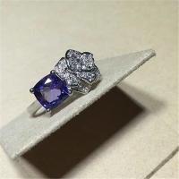 China Piaget full diamonds tanzanite rose  ring of 18kt gold  with white gold for sale