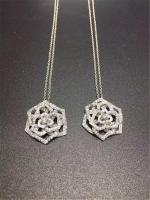 China Piaget  full diamonds of  hollow rose necklace 18kt  gold  with white gold or yellow gold or pink gold for sale