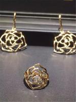 China Piaget diamonds of hollow  rose ring 18kt gold  with white gold or yellow gold for sale