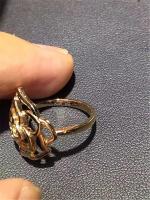 China Piaget diamonds of hollow  rose ring 18kt gold  with white gold or yellow gold for sale
