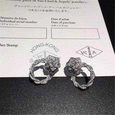 China Piaget  diamonds of rose vine  earring 18kt  gold  with white gold or yellow gold for sale