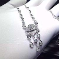 China Piaget full diamonds  rose necklace of 18kt gold  with yellow gold or white gold for sale