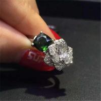 China Piaget  full diamonds green tourmaline rose  ring of 18kt gold  with yellow gold or white gold for sale