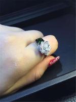 China Piaget  full diamonds green tourmaline rose  ring of 18kt gold  with yellow gold or white gold for sale