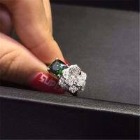 China Piaget  full diamonds green tourmaline rose  ring of 18kt gold  with yellow gold or white gold for sale