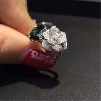 China Piaget  full diamonds green tourmaline rose  ring of 18kt gold  with yellow gold or white gold for sale