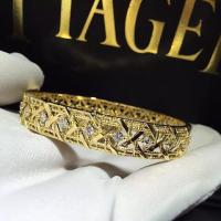 China Luxury Jewelry diamonds of rattan plaid bracelet  18kt gold  with yellow gold for sale
