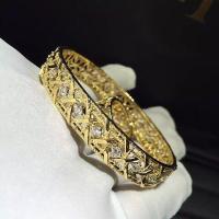 China Luxury Jewelry diamonds of rattan plaid bracelet  18kt gold  with yellow gold for sale