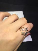 China diamonds of three color classic logo ring 18kt gold  with white gold for sale