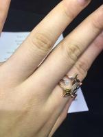 China diamonds of three color classic logo ring 18kt gold  with white gold for sale