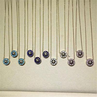 China diamonds of star disk necklace 18kt gold  with yellow gold or white gold for sale