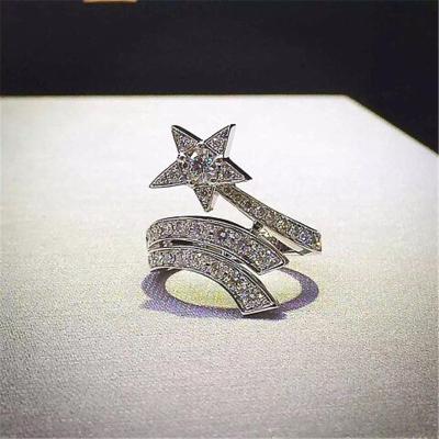 China Luxury Brand Jewelry Full diamonds of comet ring 18kt gold  with yellow gold or white gold for sale