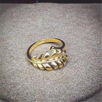 China feather ring 18kt gold  with yellow gold for sale