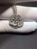 China full diamonds of camellia necklace 18kt gold  with yellow gold or white gold for sale