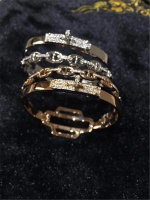 China diamonds of double ring bracelet 18kt gold  with white gold or yellow gold for sale