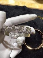 China diamonds of double ring bracelet 18kt gold  with white gold or yellow gold for sale