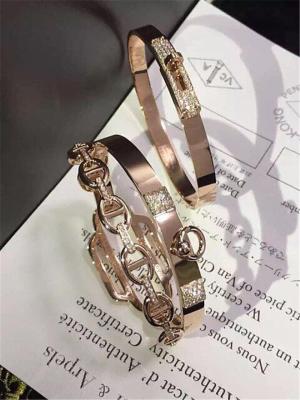 China diamonds of double ring bracelet 18kt gold  with white gold or yellow gold for sale