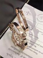 China diamonds of double ring bracelet 18kt gold  with white gold or yellow gold for sale