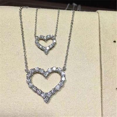 China full diamonds love necklace 18kt gold  with white gold or yellow gold or pink   gold for sale