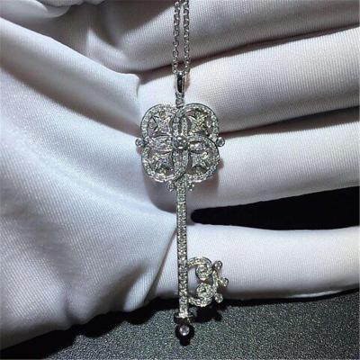 China full diamonds key necklace 18kt gold  with white gold or yellow gold for sale
