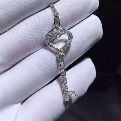 China full diamonds of mini love key necklace 18kt gold  with yellow gold or white gold for sale