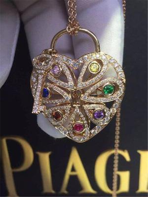 China full diamonds of seven colour love key necklace 18kt gold  with yellow gold or white gold or pink gold for sale