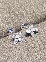 China full  diamonds earring 18kt  gold  with white gold or yellow gold or pink gold for sale