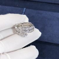 China Elegant  18K Gold  2 Row Diamonds Serpenti Viper Ring Diamond Ring Yellow Gold White Gold for sale