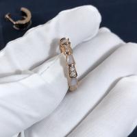 China Elegant  18K Gold Diamonds Serpenti Viper Ring Diamond With White MOP Ring Yellow Gold White Gold for sale