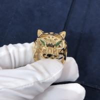 China Hot Style Fashion Custom Fine Jewelry 18k Pure Gold Natural Diamonds PanthèRe De Car Tier Ring for sale