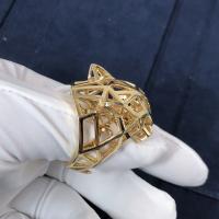 China Hot Style Fashion Custom Fine Jewelry 18k Pure Gold Natural Diamonds PanthèRe De Car Tier Ring for sale