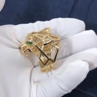 China Hot Style Fashion Custom Fine Jewelry 18k Pure Gold Natural Diamonds PanthèRe De Car Tier Ring for sale