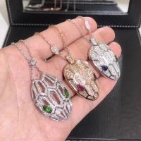 China Hot Selling Fashion Necklace Pure 18k Gold   Serpenti Necklace With Natural Diamonds for sale