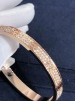 China Elegant Gorgeous Factory Made Car Tier 18k Yellow/White/Rose Gold And Natural Diamonds LOVE Bracelet, Diamond-Paved for sale