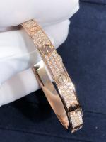China Elegant Gorgeous Factory Made Car Tier 18k Yellow/White/Rose Gold And Natural Diamonds LOVE Bracelet, Diamond-Paved for sale