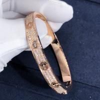 China Elegant Gorgeous Factory Made Car Tier 18k Yellow/White/Rose Gold And Natural Diamonds LOVE Bracelet, Diamond-Paved for sale