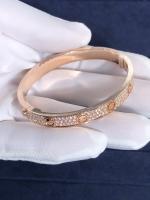 China Elegant Gorgeous Factory Made Car Tier 18k Yellow/White/Rose Gold And Natural Diamonds LOVE Bracelet, Diamond-Paved for sale
