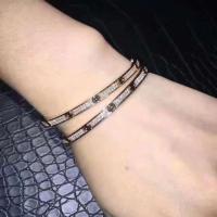 China High Quality Fashion Fine Jewelry Pure 18k Real Gold And Natural Vs Diamonds LOVE Bracelet, Small Model Paved for sale