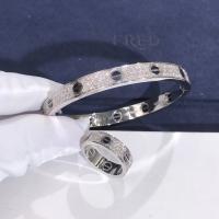 China Factory Custom Fine Jewelry 18k White Ogold LOVE Bracelet, Diamond-Paved, Ceramic Bracelet for sale