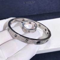 China Factory Custom Fine Jewelry 18k White Ogold LOVE Bracelet, Diamond-Paved, Ceramic Bracelet for sale
