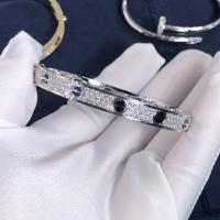 China Factory Custom Fine Jewelry 18k White Ogold LOVE Bracelet, Diamond-Paved, Ceramic Bracelet for sale
