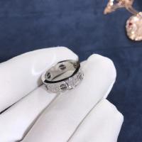 China Factory Custom Fine Jewelry 18k White Gold Natural Vs Diamond Jewelry Car Tier LOVE Ring, Diamond-Paved, Ceramic for sale
