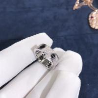 China Factory Custom Fine Jewelry 18k White Gold Natural Vs Diamond Jewelry Car Tier LOVE Ring, Diamond-Paved, Ceramic for sale