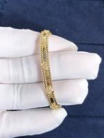 China Fashion VCA Fine Jewelry 18k Yellow Gold Natural Diamond Jewelry Bracelet PerléE Sweet Clovers Bracelet Medium Model for sale