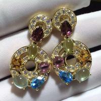 China brand jewelry gem earring in 18 kt gold 18k gold jewelry for sale