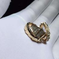 China Serpenti one-coil ring in 18 kt rose gold, set with pavé diamonds on the head. brand jewelry for sale
