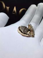 China Serpenti one-coil ring in 18 kt rose gold, set with pavé diamonds on the head. brand jewelry for sale